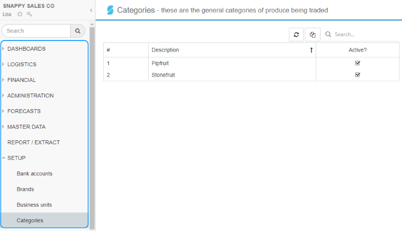 User interface | snapSales